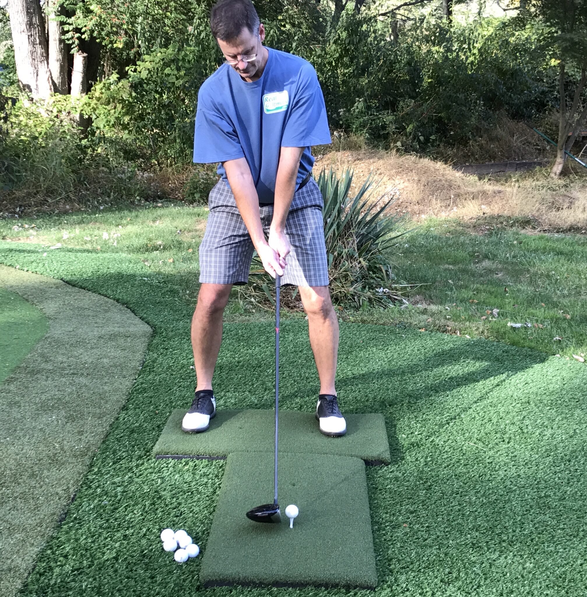 Portable Twin Combo System · Real Feel Golf Mats