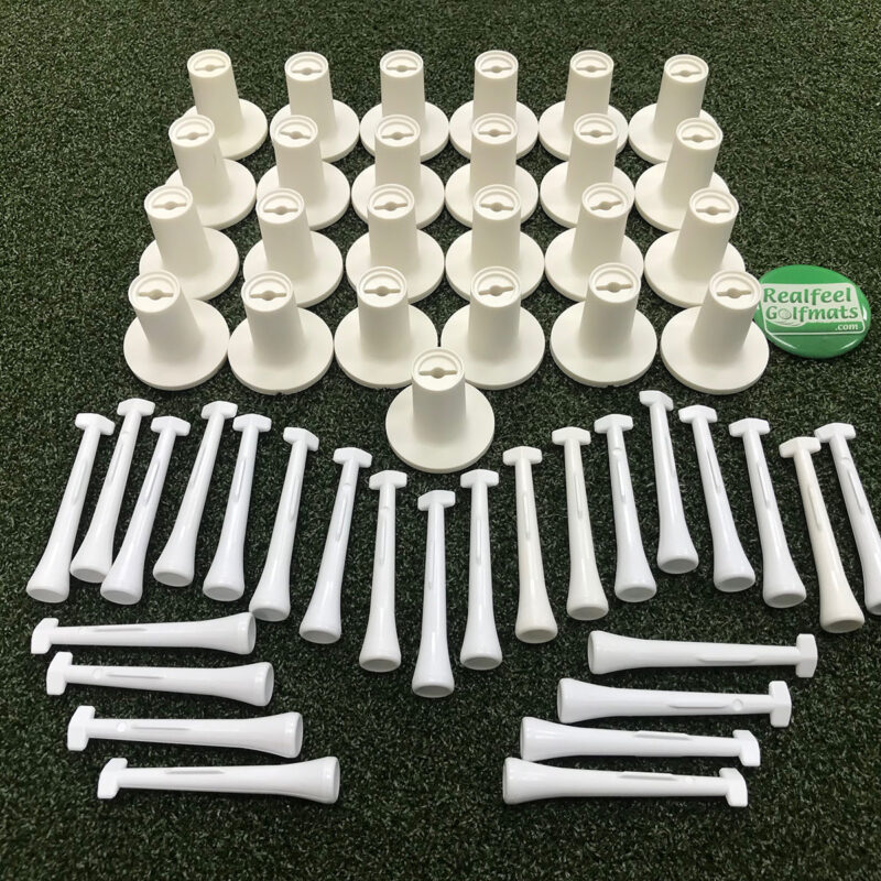 Turn & Lock™ Adjustable Practice Mat Tee Combo · Real Feel Golf Mats